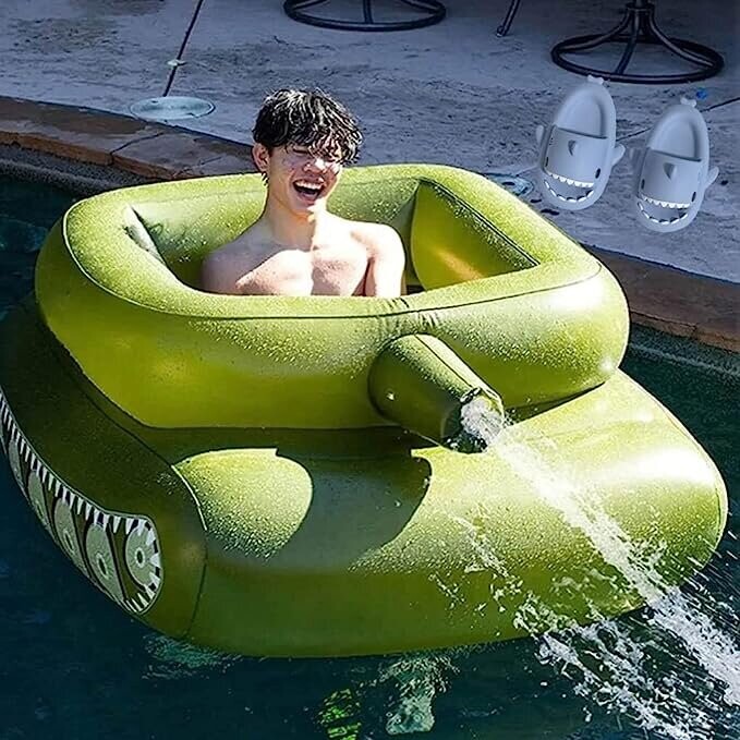 KASSMA Pool Inflatable Tank with Water Gun, Inflatable Tank Pool Type ...