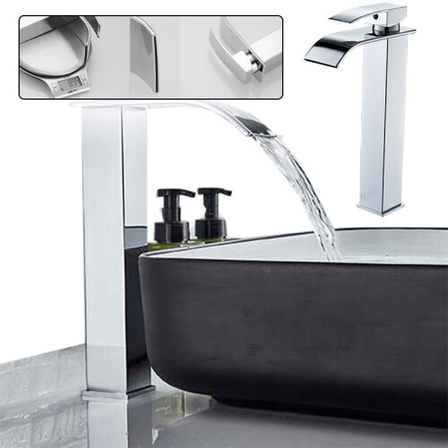 Waterfall Bathroom Counter Top Basin Mixer Tap Taps Sink Tall Faucet ...