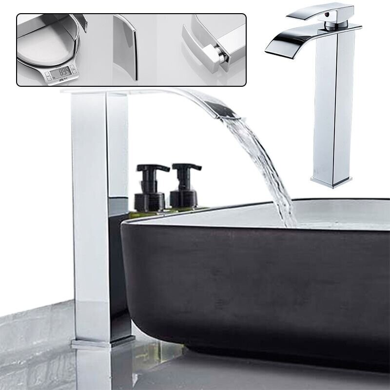 Waterfall Bathroom Counter Top Basin Mixer Tap Taps Sink Tall Faucet ...