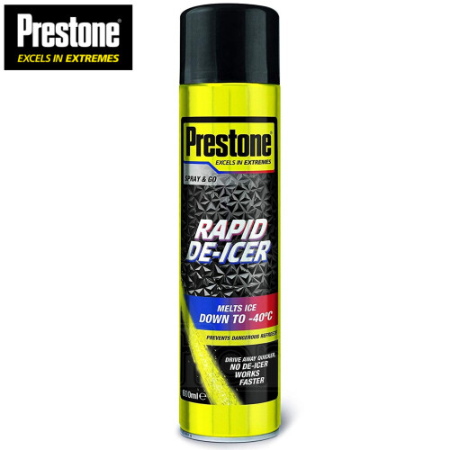 Prestone Car Rapid De-Icer Spray Melts Windscreen Ice Frost Aerosol ...