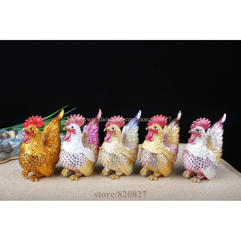chicken trinket box rooster trinket box hen jewelry box metal chicken ...