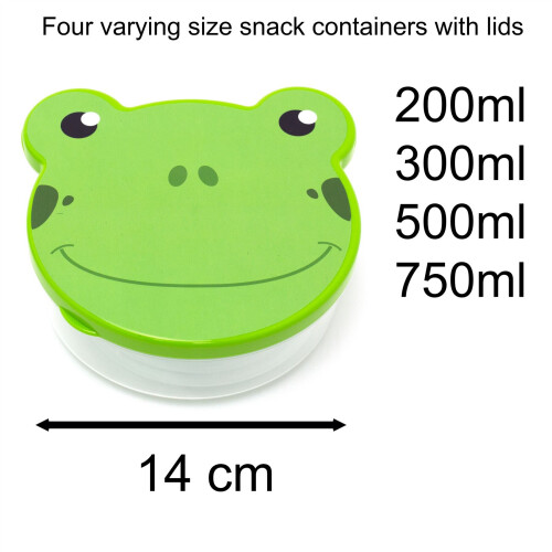 Set Of 4 Children's Animal Design Snack Pots | Nesting Snack Containers ...