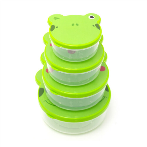 Set Of 4 Children's Animal Design Snack Pots | Nesting Snack Containers ...
