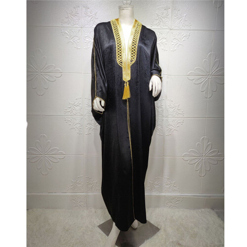 Eid Mubarak Muslim Women Dress Open Abaya Satin Dubai Turkey Islamic Clothing Kimonojilbab Long ...