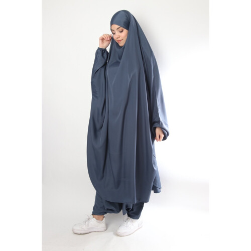 Women 2 Pcs Prayer Garment Set Ramadan Muslim Dress Top+pant Abaya ...