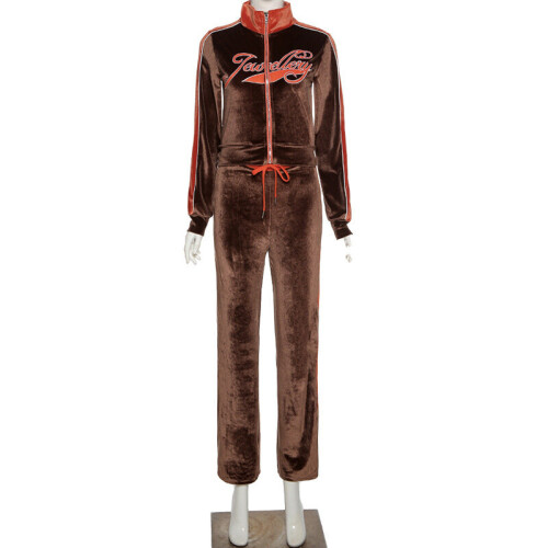 PixieKiki Vintage Streetwear Velvet Tracksuit Two Piece Set Jacket and ...