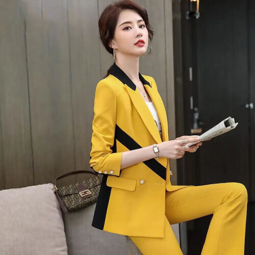 2022New 2Piece Set Women Pant Suit Slim Work Wear Office Long Sleeve ...