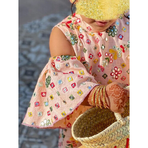 Muslim Girl Dress Kids Children Maxi Abaya Burqa Khimar Hijab Long Robe ...