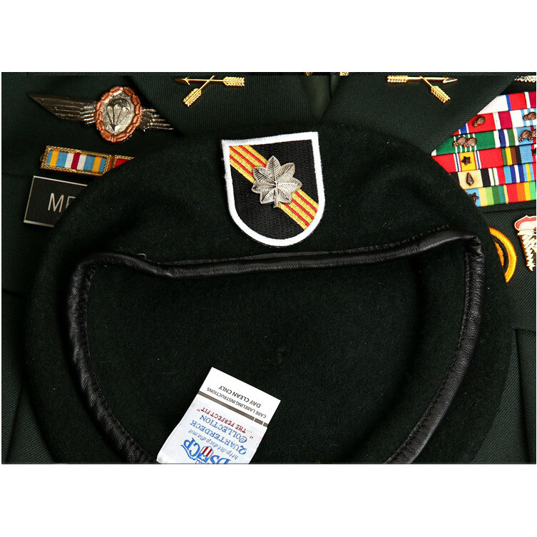 US Army Special Forces Group Wool Green Beret Hat 5th Group Lieutenant ...