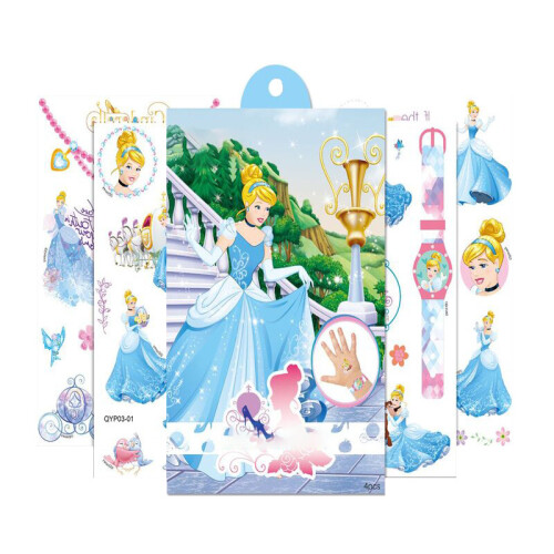 (Cinderella) Stickers Tattoo Princess Children Cartoon Tattoo Transfer ...