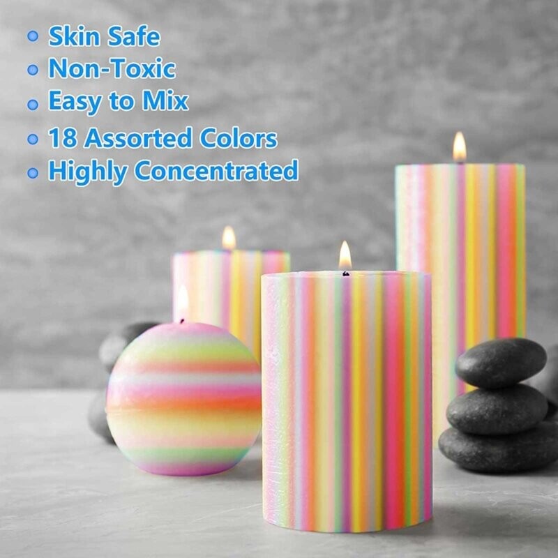 24 Assorted Colors Candle Making Supplies Liquid Candle Dye Set for ...