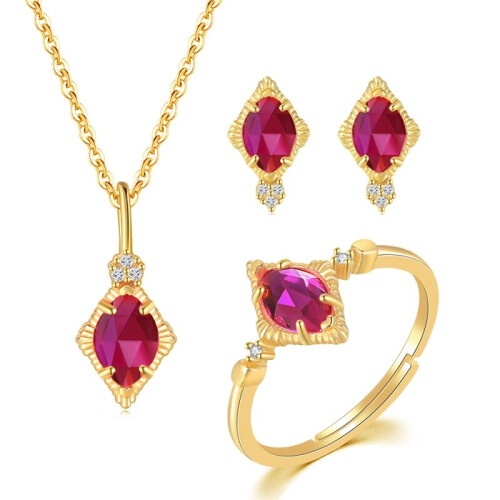 Vingate Princess Jewelry Set For Women Synthetic Corundum S925 Silver ...