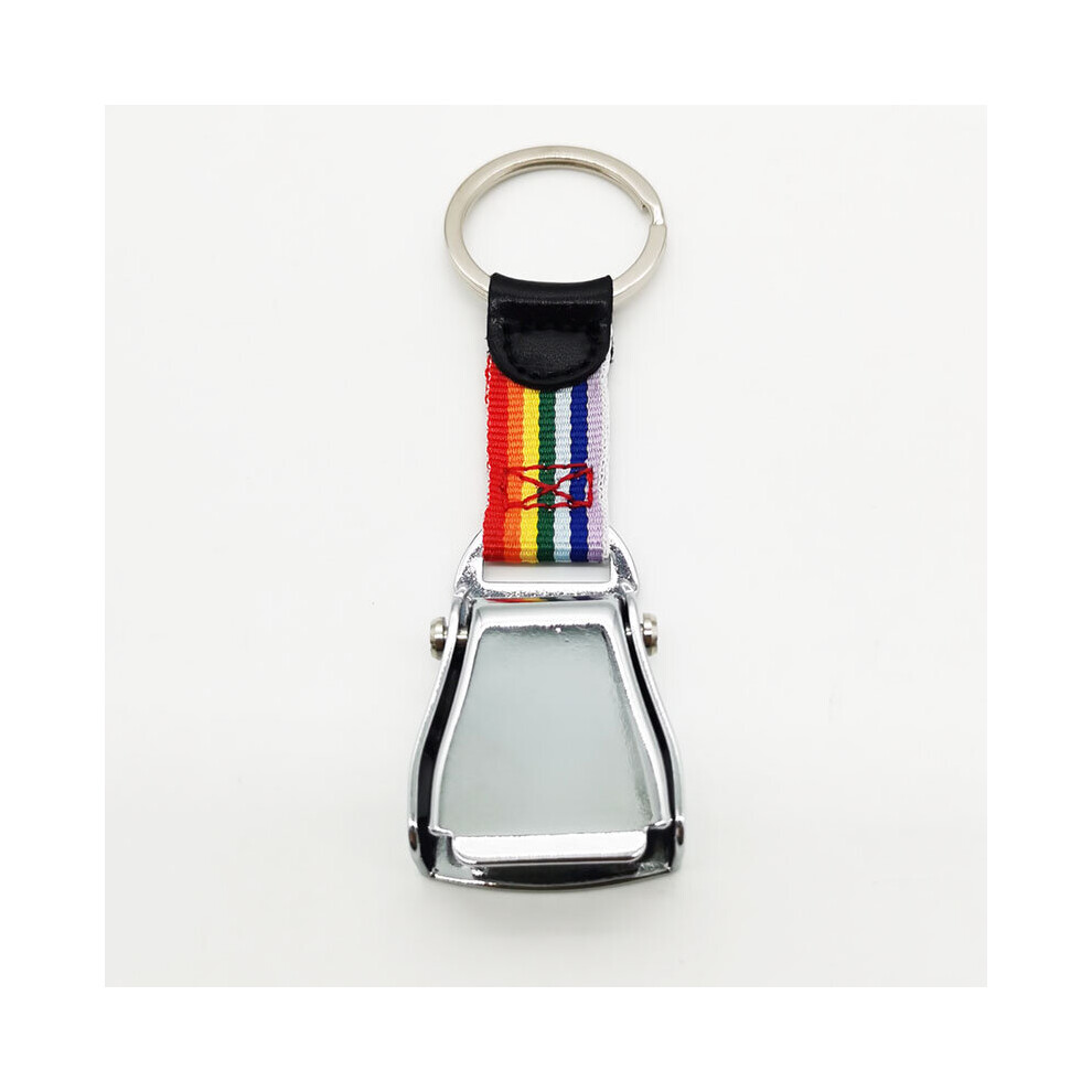 Rainbow airplane seat belt buckle Keyring Keychain Split Ring Keyfob Key Holder Rings Women Men DIY Key Chains Accessories on OnBuy