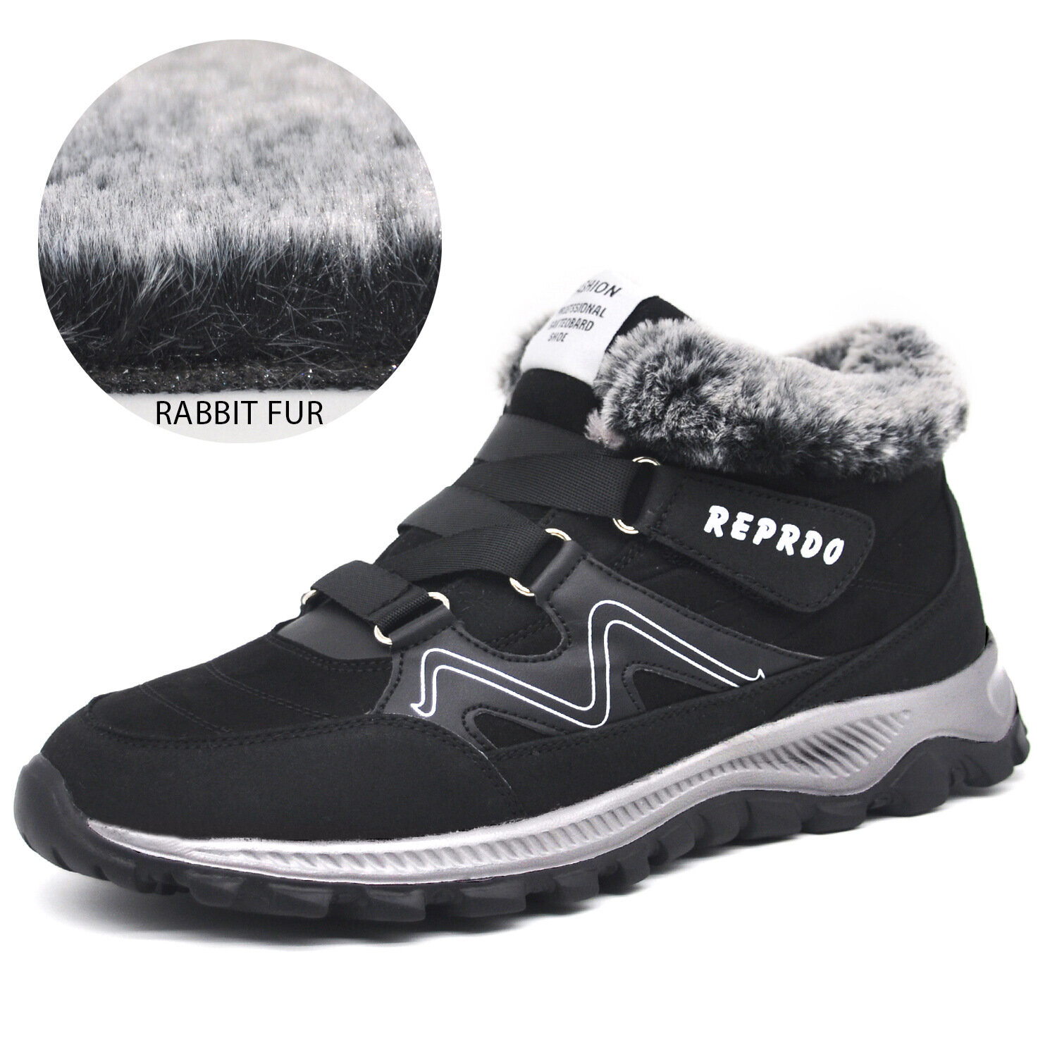 Mens Winter Boots Keep Warm Fur inner Ankle Snow Boots Men Winter ...