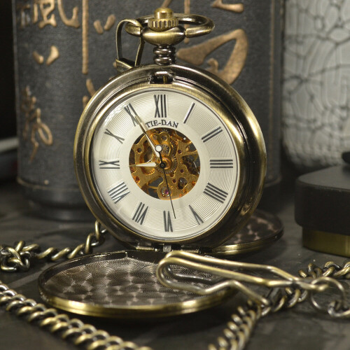 Train Face Antique Steampunk Necklace Pocket & Fob Watches Chain Male ...