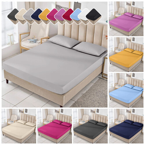 Soft Bed Sheets Brushed Microfiber Fitted Sheet on OnBuy