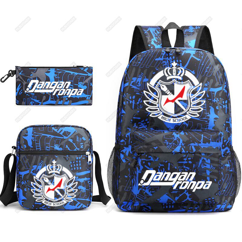 3Pcs Set Dangaronpa Backpack 3D Printed Nanami ChiaKi Women Men Large ...