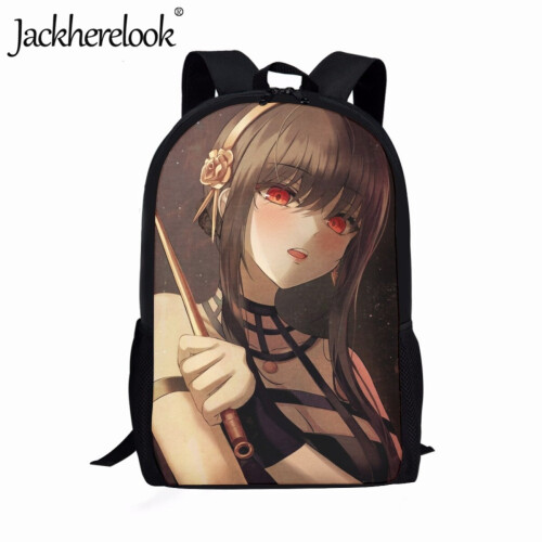 Jackherelook Japanese Anime Spy X Family Backpack Boys Girls School Bags Teenagers Cartoon Book Bags Student Casual Knapsack