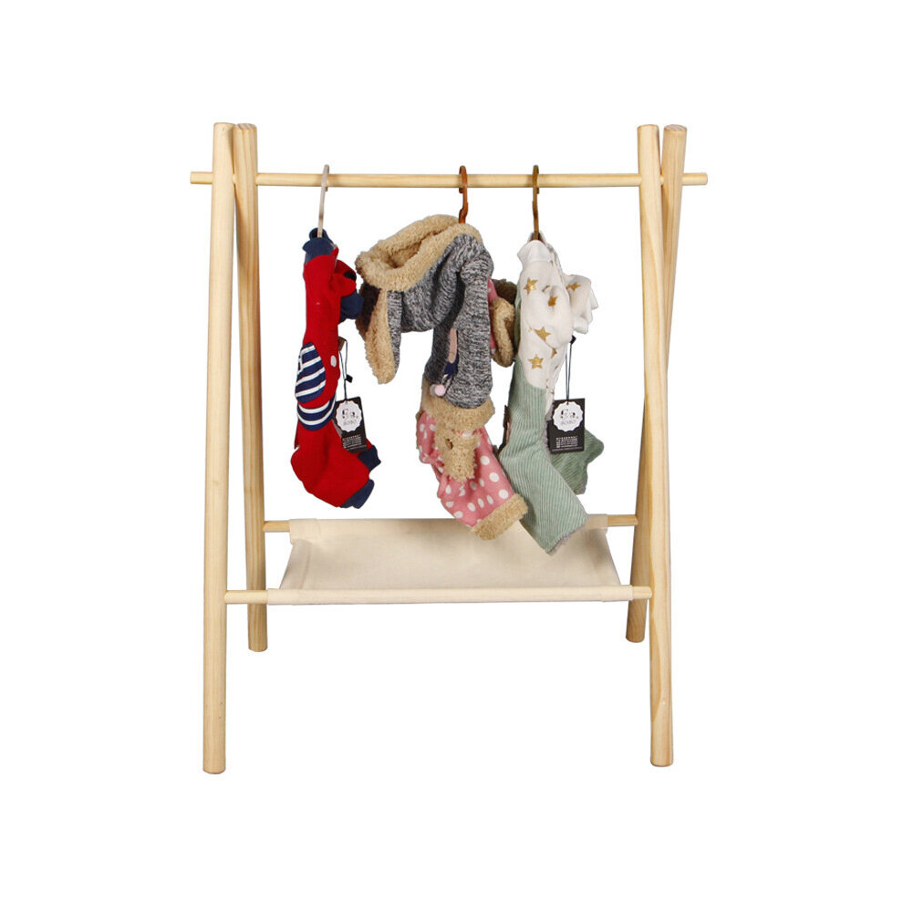 Childrens Clothes Rail Coat Rack Kids Wooden Hanging Dress Up Storage ...