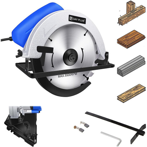 Electric Circular Saw, 1500W 5500 RPM Heavy Duty Power Circular Saw ...