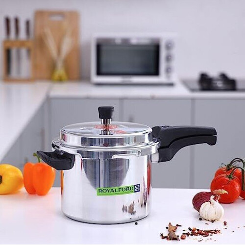 Royalford 5L Pressure Cooker - Induction Base Heavy-Duty Aluminium ...