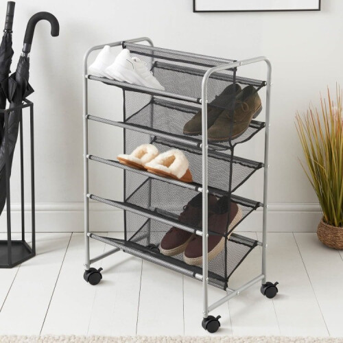 Spaceways 5 Tier Mesh Shoe Rack Optimise your hallways and keep shoes ...