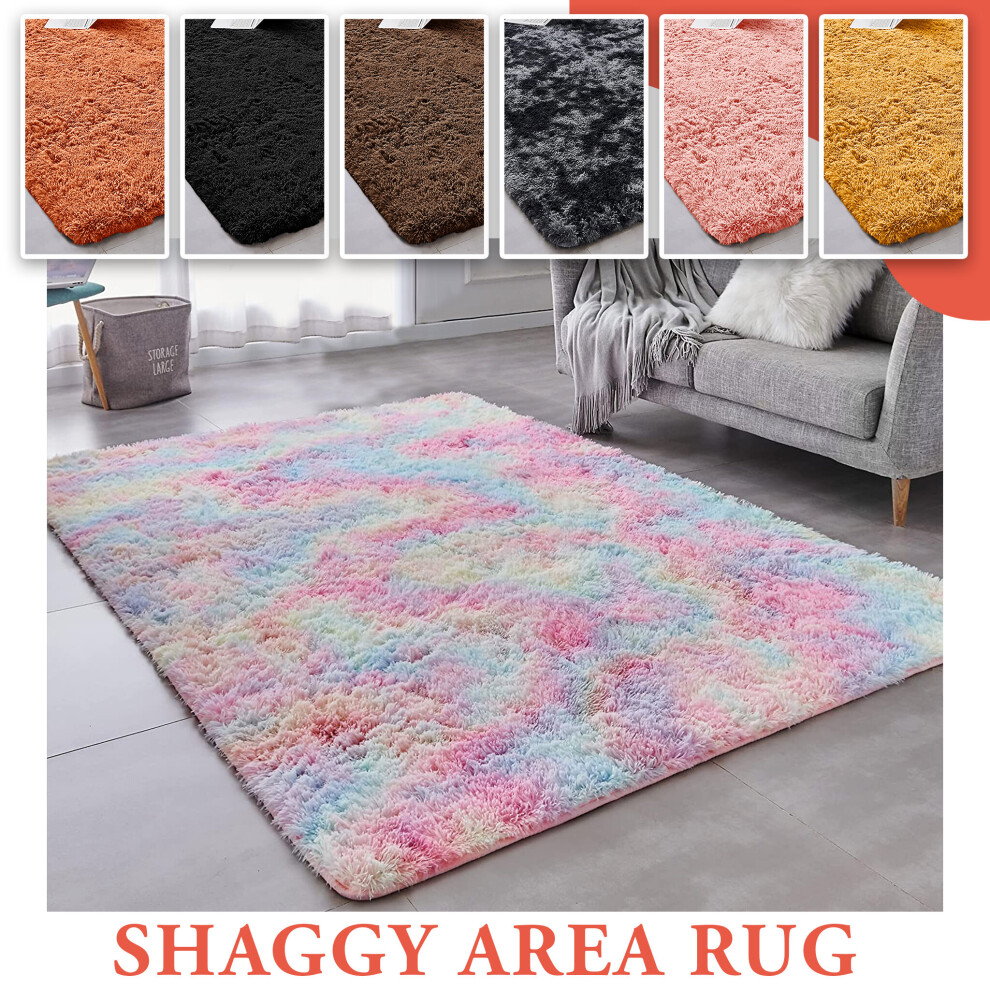 Fluffy Rugs Anti-Slip Large Shaggy Rug Super Soft Mat Living Room ...