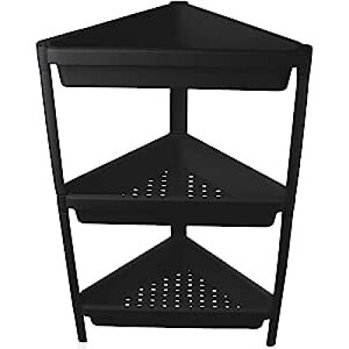 DIVCHI 3 Tier Plastic Corner Shelf Unit (black) on OnBuy