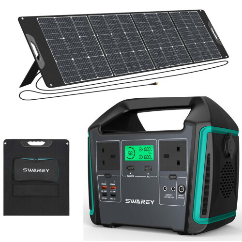 SWAREY 1000W Portable Solar Generator Power Station with 200W Solar ...