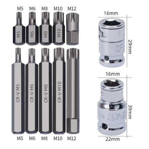 40pcs Allen Key Hex Star Torx Spline Socket Bit Set Torx Star Spline on ...