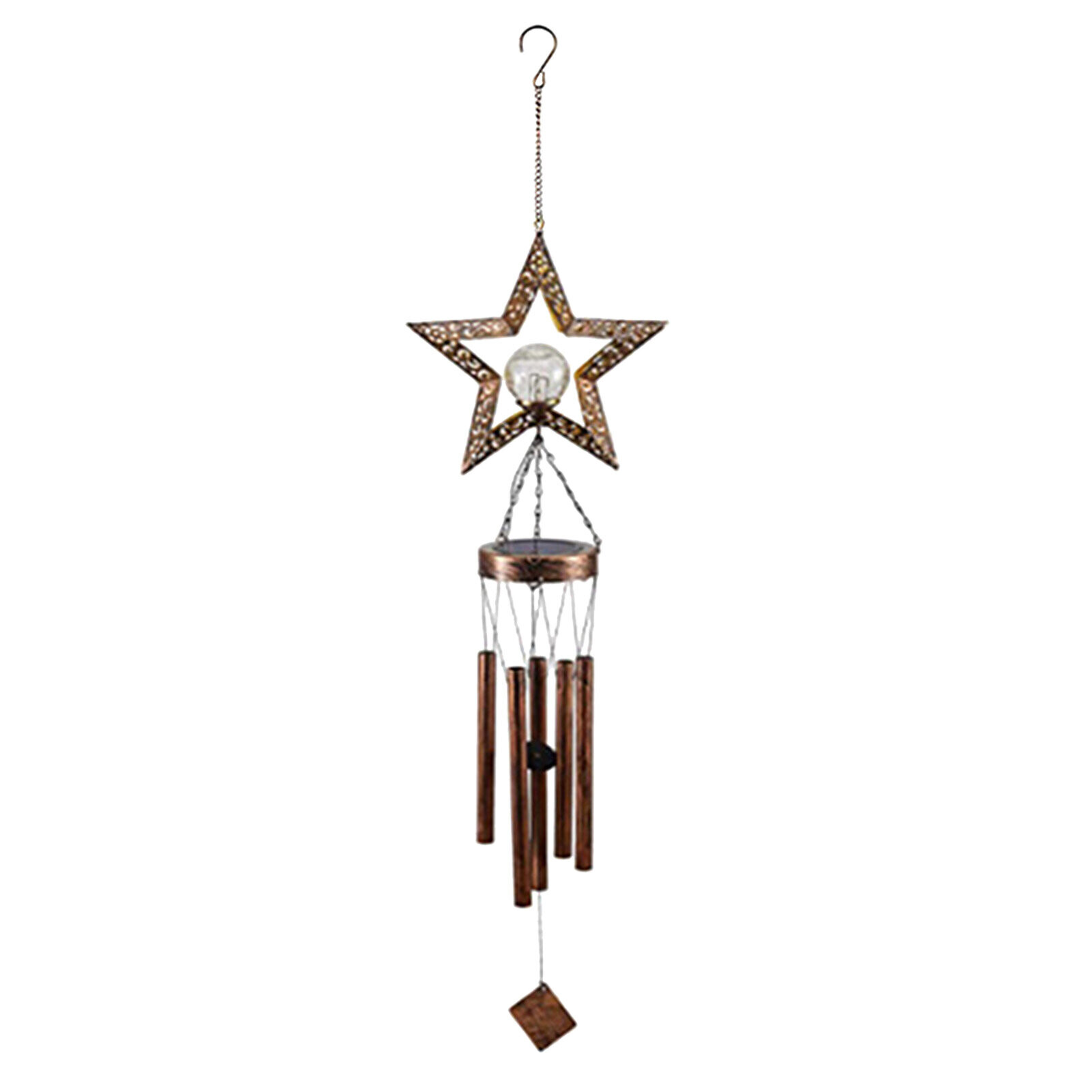 Sun Moon Star Solar Wind Chime Chimes Outdoor Crackle Glass Ball ...