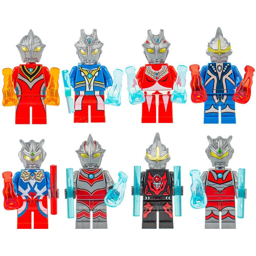(Style C 8pcs) 8 Ultraman Mini Dolls Building Blocks Mini Dolls ...
