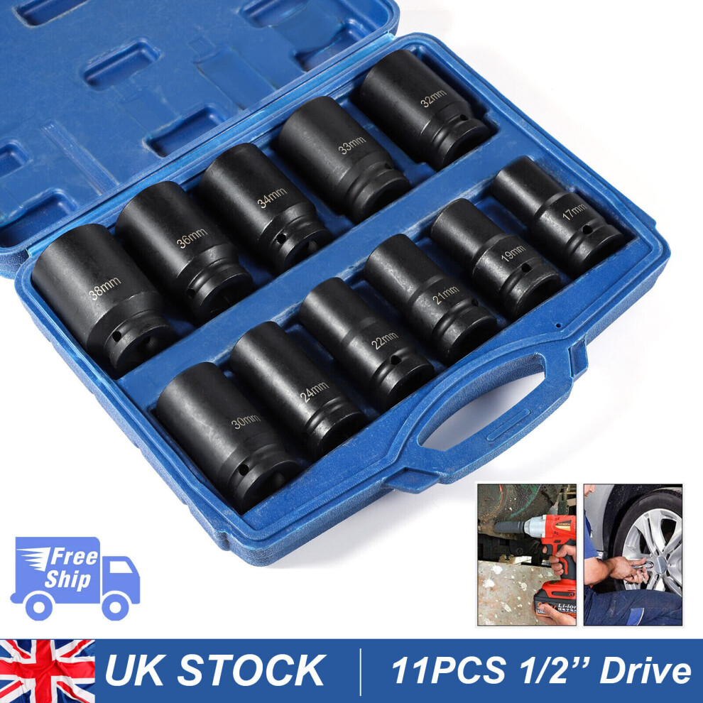 3/4"Inch DEEP IMPACT Socket 17mm-38mm HGV Long Reach Impact Sockets on ...