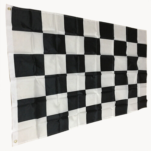 F1 Racing Flag 90x150cm 100% Polyester Classic Black White Checkered ...