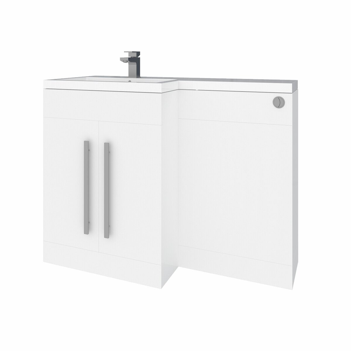 Aquariss 1100mm L Shape Left Hand Combination Vanity Unit Furniture ...