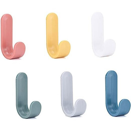 24 Pack Adhesive Hooks Utility Wall Hooks Key Hooks for Wall Decorative ...
