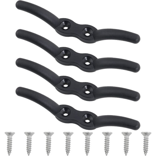 4PCS 113mm Nylon Black Rope Cleat, Rope Cleat, Nylon Sailing Mast Claw ...