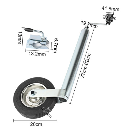 Split Clamp Jockey Wheel Wind Up Trailer caravan Stand on OnBuy