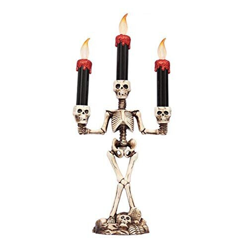 Halloween Candle Light Bulbs LED Skeleton Skull Holder No Flame ...