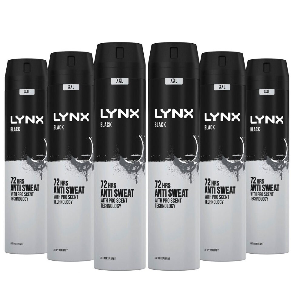 Lynx XXL 48H Dry Protection Anti-Perspirant Deodorant, Black, 6 Pack ...