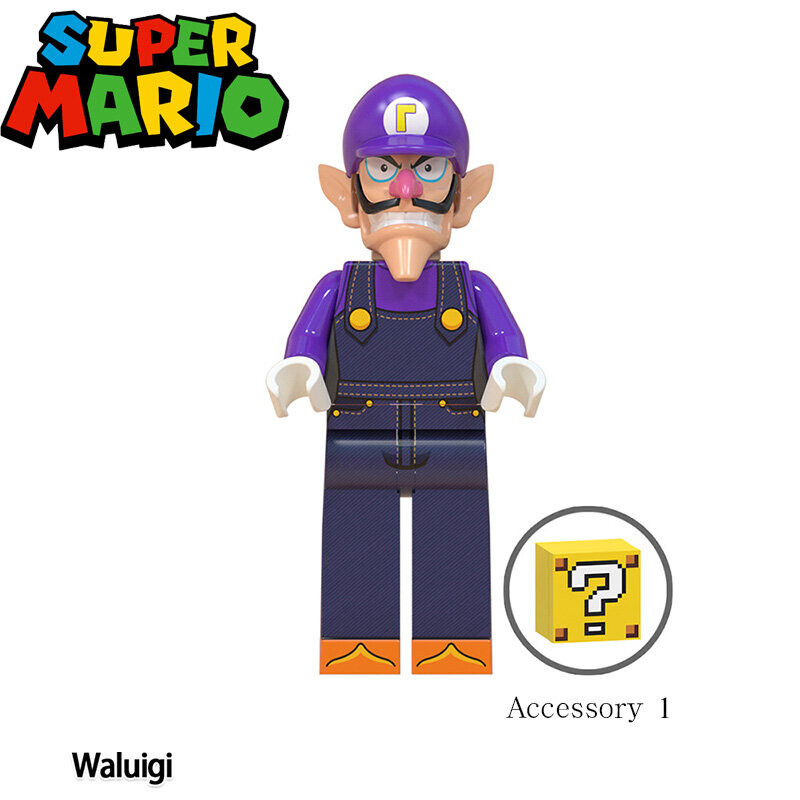 (Waluigi) Super Bros Mario Assembled Building Blocks Luigi Wario ...