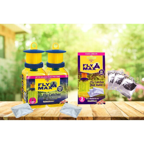 Liquid Fly Traps and Bait Refills Outdoor Catcher Baited Fly Trap on OnBuy