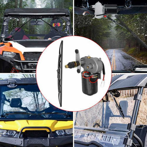 3 Set DC12V 30W Universal UTV Electric Windshield Wiper Motor Kit Wiper ...