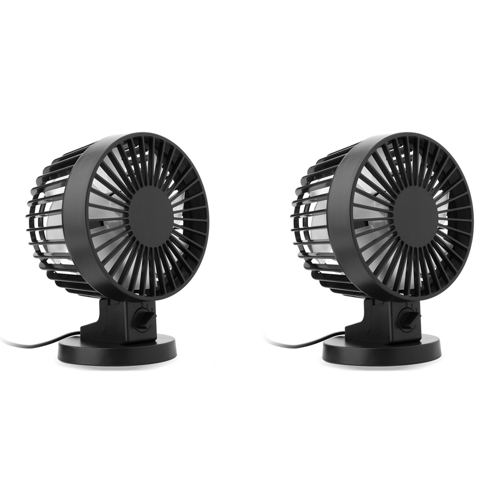 2X Personal Mini USB Fan Noiseless Table Desk Fan with Dual Blades ...