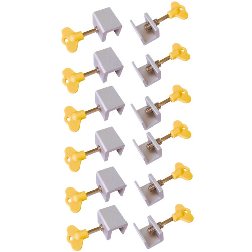 12 Pieces Adjustable Sliding Window Locks Stops Aluminum Alloy Door ...