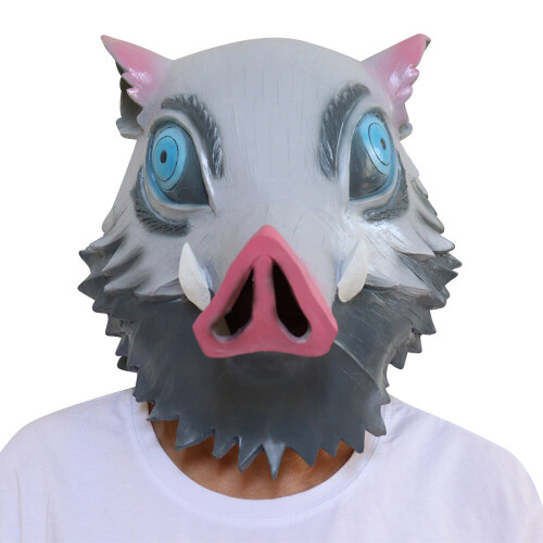 Demon Slayer Inosuke Hashibira Pig Mask Latex Headgear for Cosplay ...