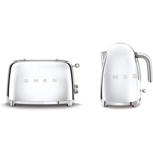 Smeg KLF03SSUK 3kw Kettle/TSF01SSUK 2 Slice Toaster Set Polished S/S on ...