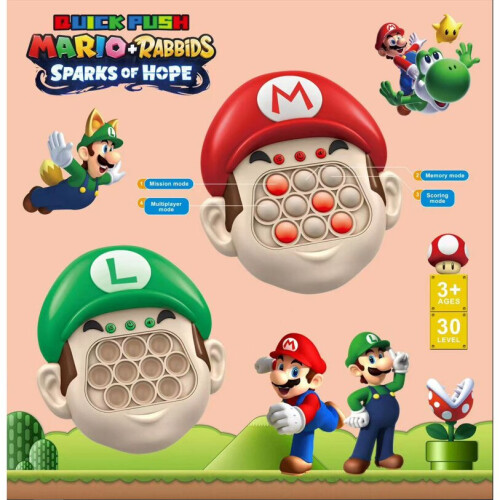 (Red) Super Mario Bubble Sensory Fidget Toy Electronic Whack Mole ...