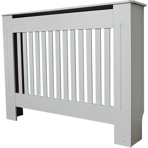 (Medium) Modern Radiator Cover Medium Free-Standing Frame White Printed ...