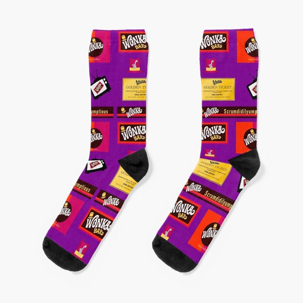 Dress Socks Willy Wonka Chocolate Pack Novelty Fancy Crazy Pattern Crew ...